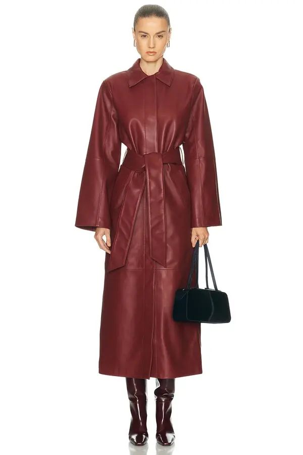 SRG Reggie Leather Coat - Scarlet