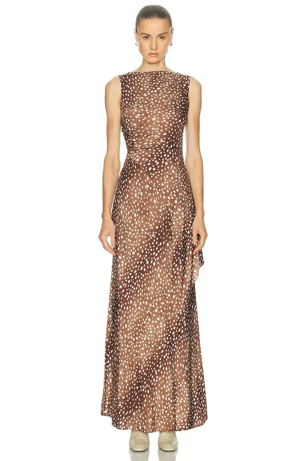 SRG Miriam Maxi Dress - Fawn Print