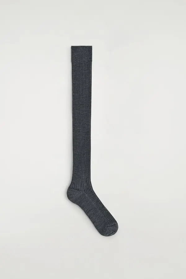 Cos Long Wool Blend Boot Socks - Gray