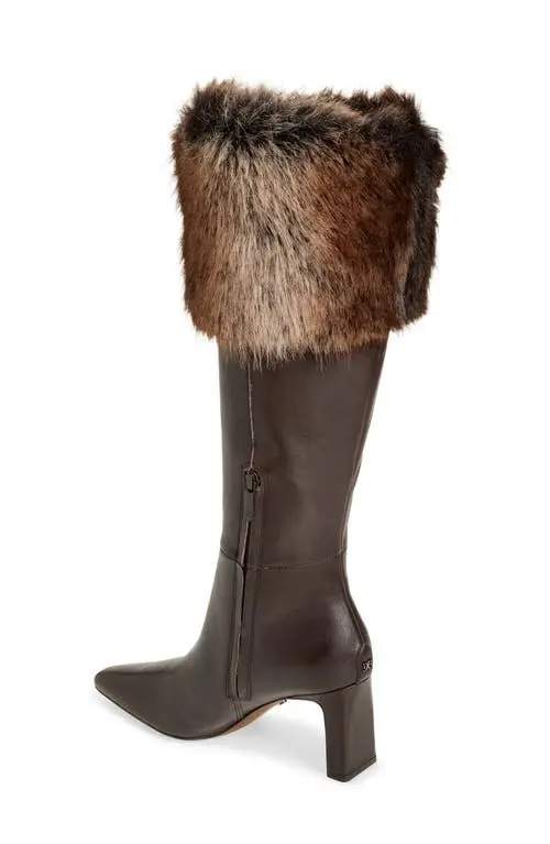 Sam Edelman Sylvia Faux Fur Cuff Knee High Boots
