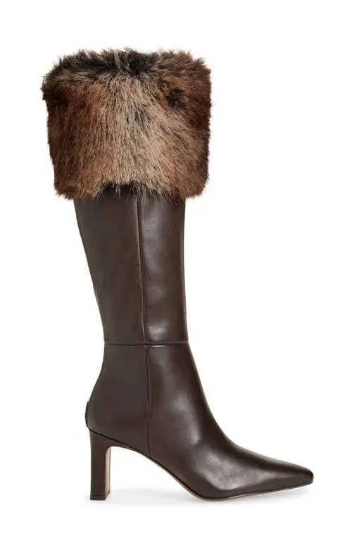 Sam Edelman Sylvia Faux Fur Cuff Knee High Boots