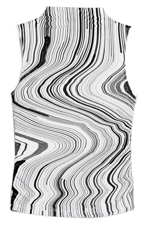 Desigual Distorted Stripe Mock Neck Tank