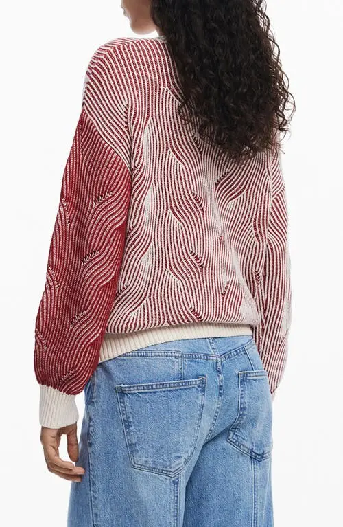 Desigual Colorblock Striped Pullover Sweater