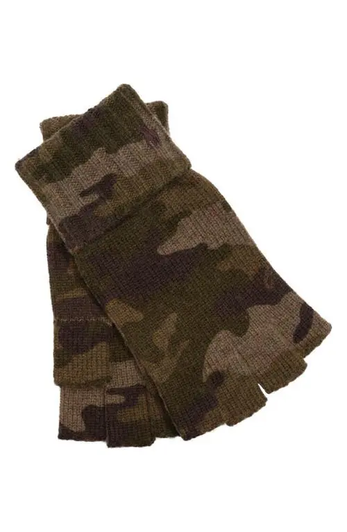 Polo Ralph Lauren Camo Fingerless Gloves - Olive Camo
