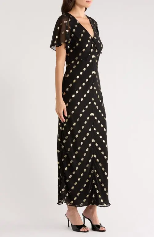 Halogen Metallic Dot Tie Back Maxi Dress