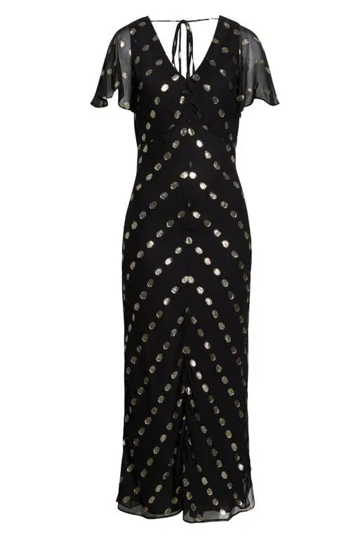 Halogen Metallic Dot Tie Back Maxi Dress