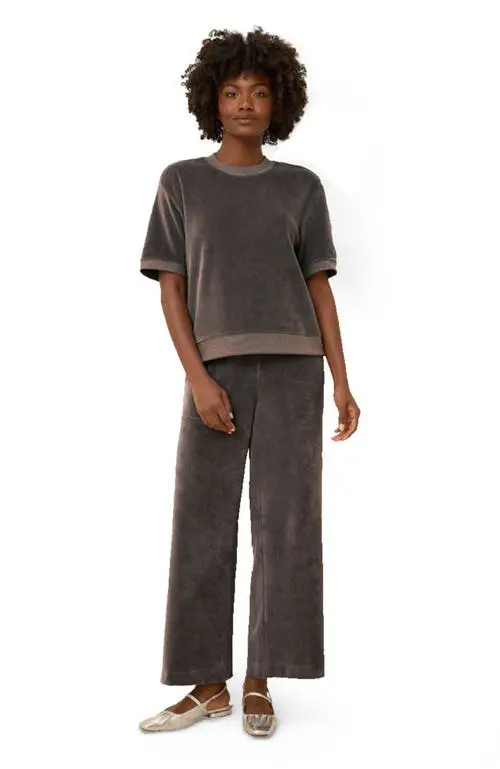 PACT Organic Cotton Velour Sweatshirt Tee - Graphite