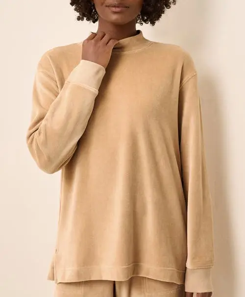 PACT Organic Cotton Pure Velour Cozy Pullover - Sesame