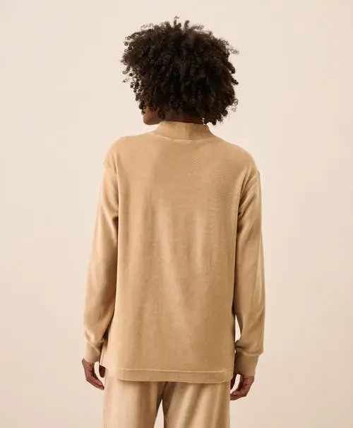 PACT Organic Cotton Pure Velour Cozy Pullover - Sesame