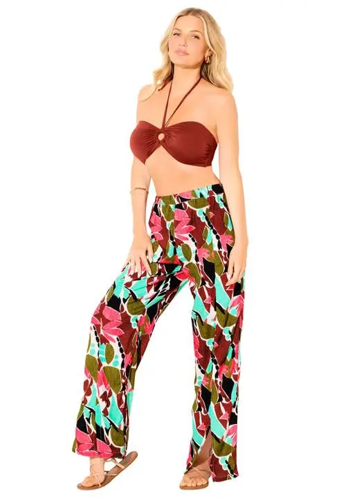 SWIMSUITS FOR ALL Elastic Waist Lounge Cover Up Pant - Abstract Island