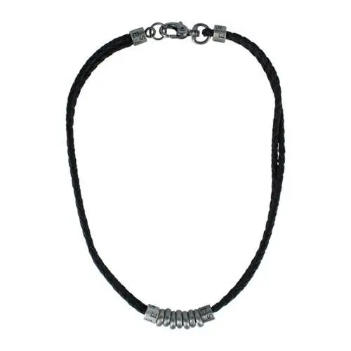 Trafalgar Davinci Vegan Leather And Metal Necklace - Black