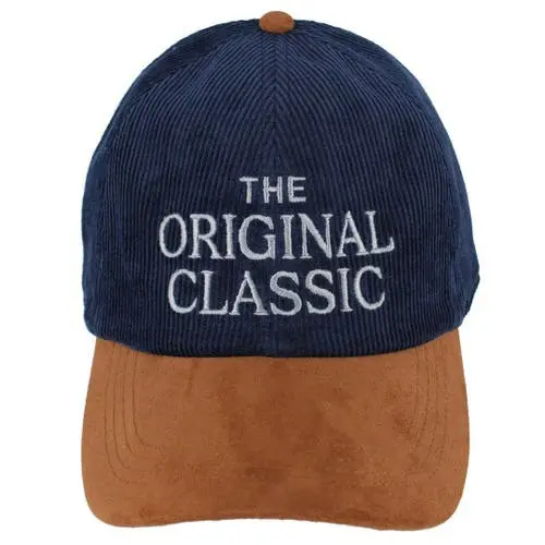 Trafalgar Corduroy Baseball Cap With Faux Suede Brim - Navy