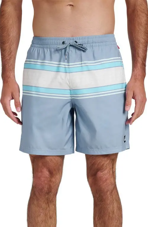 Quiksilver Striped Swim Trunks - Ashley Blue