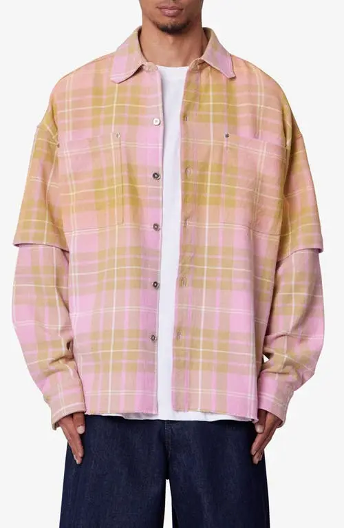 Mnml Dip Fade Flannel Button-up Shirt