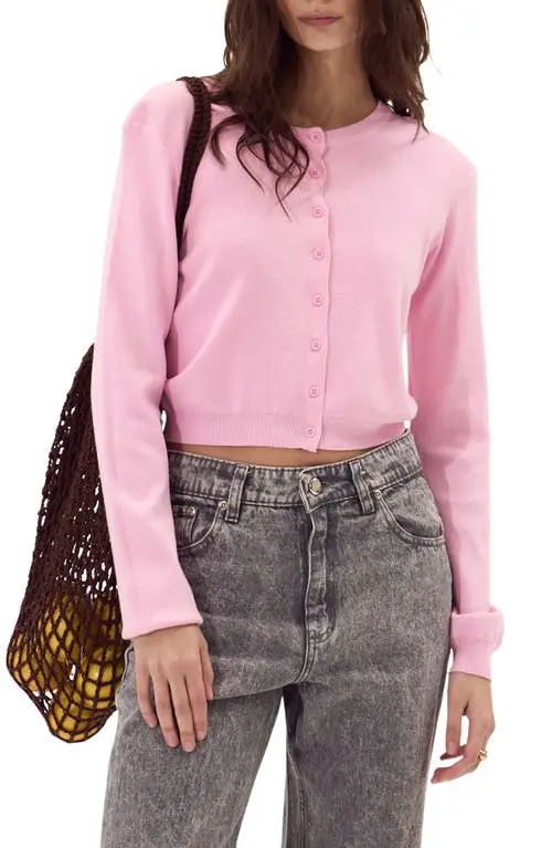Deluc Clark Crop Cardigan - Pink