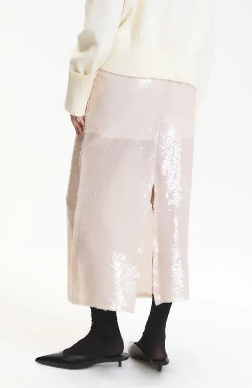 Deluc Logan Sequin Maxi Skirt - Off White