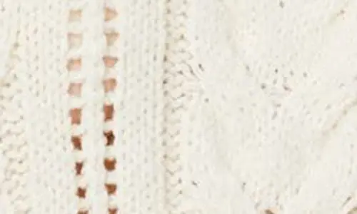 Habitual Cable Stitch Crewneck Sweater - Whisper White