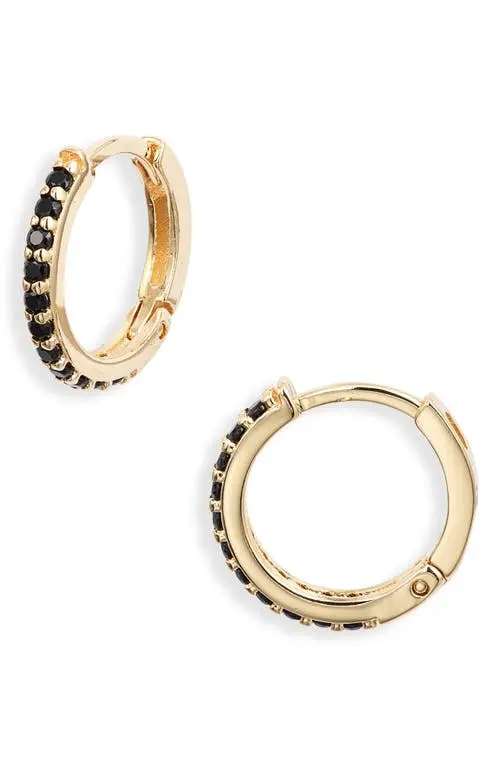 CHILD OF WILD Noiré Cubic Zirconia Huggie Hoop Earrings - Gold