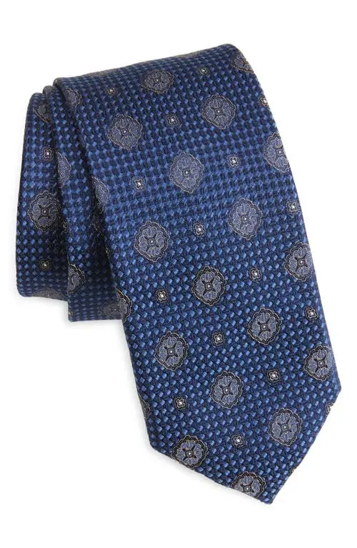 Nordstrom Luirisa Medallion Silk Tie - Navy