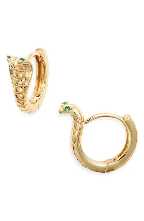 CHILD OF WILD Odish Cobra Huggie Hoop Earrings - Gold