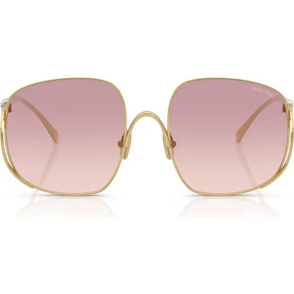 Miu Miu 57mm Gradient Square Sunglasses - Gold/brown/dark Violet