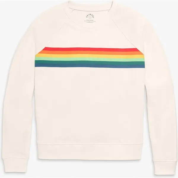 PRIMARY Adult 24/7 Banner Stripe Sweatshirt - Oat Banner