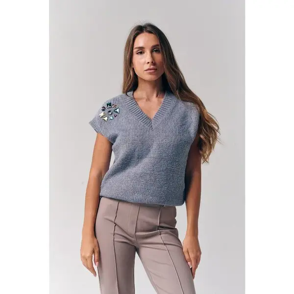 LE FAFO Embellished Sweater Vest