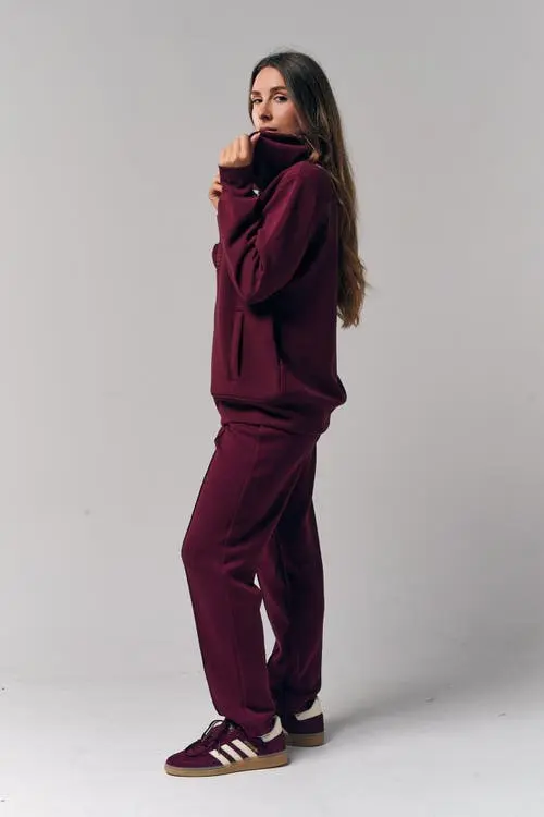 LE FAFO Pintuck Sweatpants - Burgundy