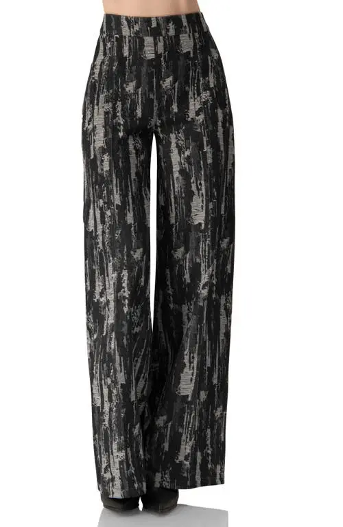 IVONNE Abstract Print Wide-leg Jeans