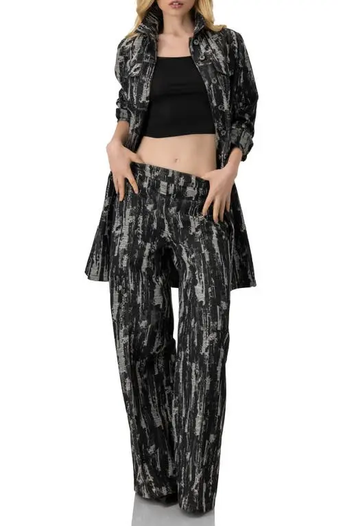 IVONNE Abstract Print Wide-leg Jeans