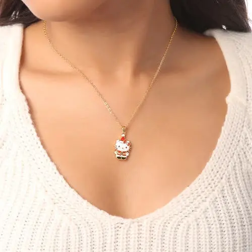 HELLO KITTY Christmas Santa Pendant Necklace
