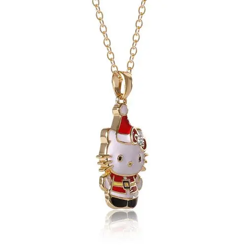 HELLO KITTY Christmas Santa Pendant Necklace