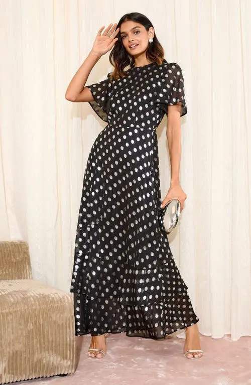 black and white chiffon dress Simple V Neck White Chiffon Backless Black Top Long Prom Dresses, V Ne –  abcprom main image 1