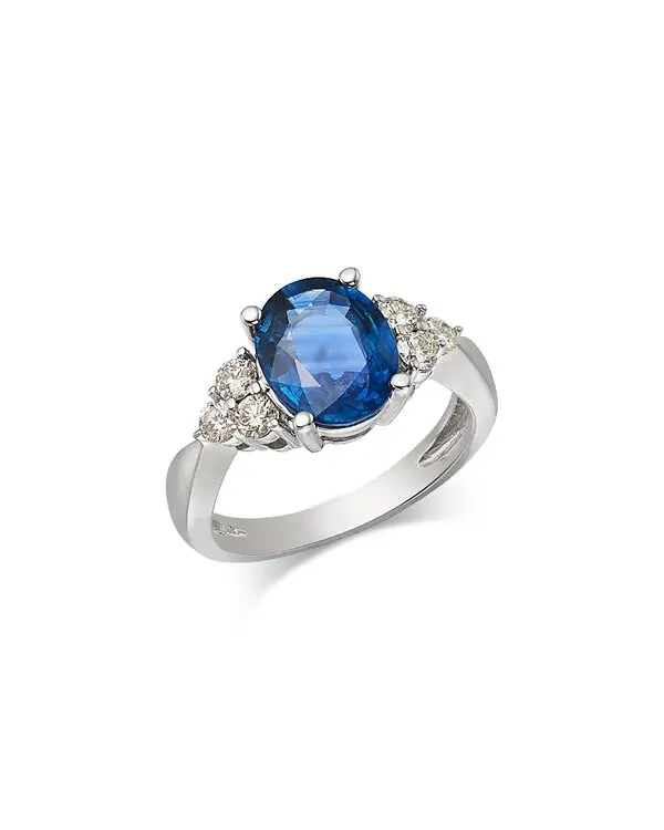 Bloomingdale'S Blue Sapphire & Diamond Ring In 14k White Gold - Blue/white