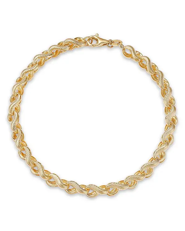 Bloomingdale'S 14k Yellow Textured Figure 8 Link Bracelet - Gold
