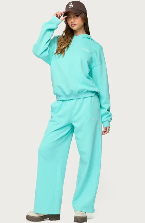 EDIKTED Logo Wide Leg Sweatpants