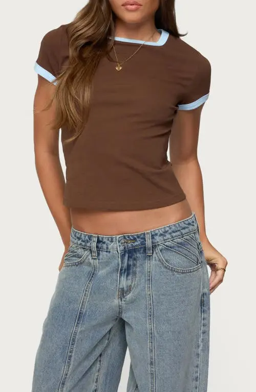EDIKTED Stretch Cotton Ringer T-shirt