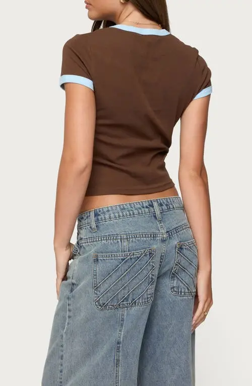 EDIKTED Stretch Cotton Ringer T-shirt