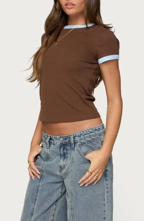 EDIKTED Stretch Cotton Ringer T-shirt