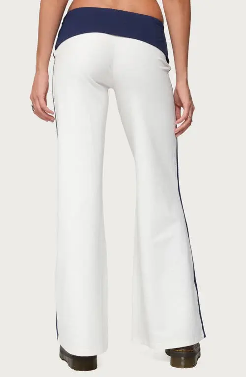 EDIKTED Contrast Foldover Wide Leg Pants