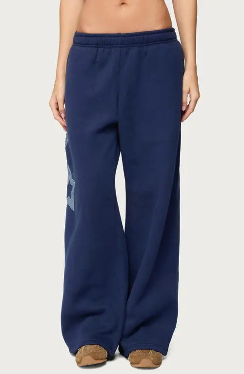 EDIKTED Starly Straight Leg Sweatpants - Navy