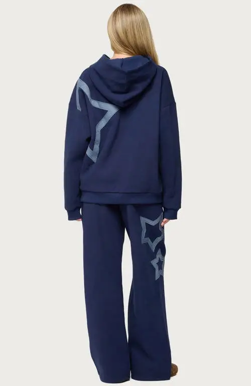 EDIKTED Starly Straight Leg Sweatpants - Navy