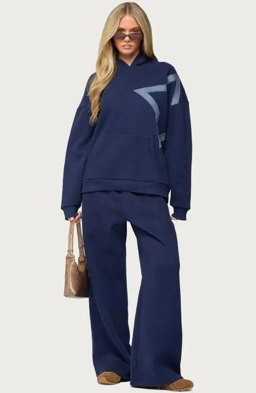 EDIKTED Starly Straight Leg Sweatpants - Navy
