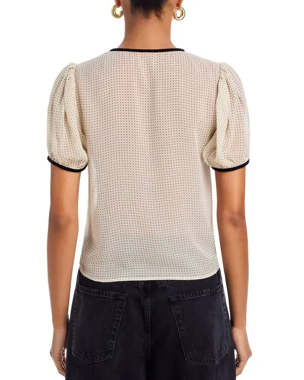 FRAME The Silk Tie Puff Sleeve Top