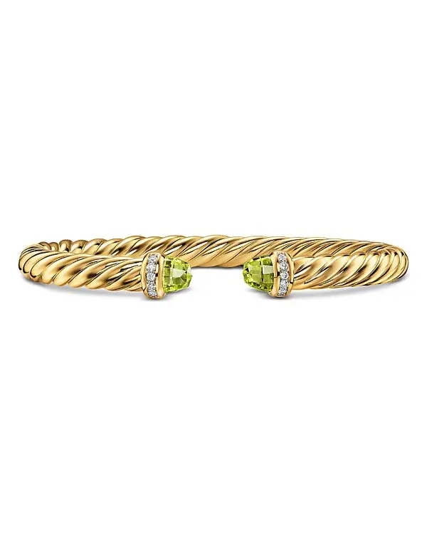 David Yurman Cablespira Flex Bracelet - Peridot/gold