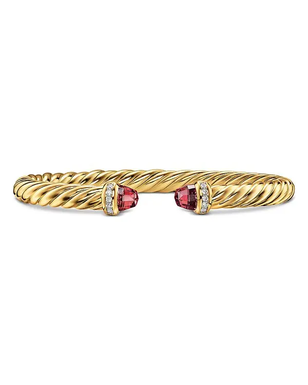 David Yurman Cablespira Flex Bracelet - Rhodolite Garnet/gold