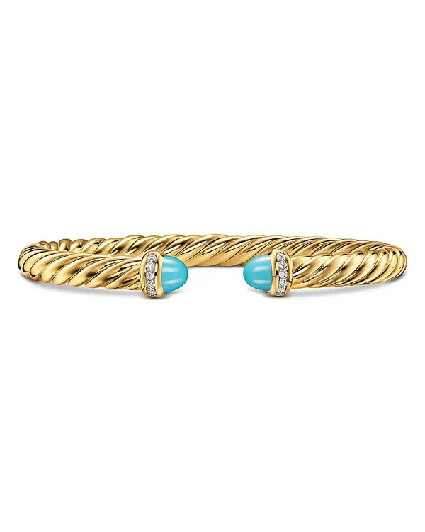 David Yurman Cablespira Flex Bracelet - Turquoise/gold