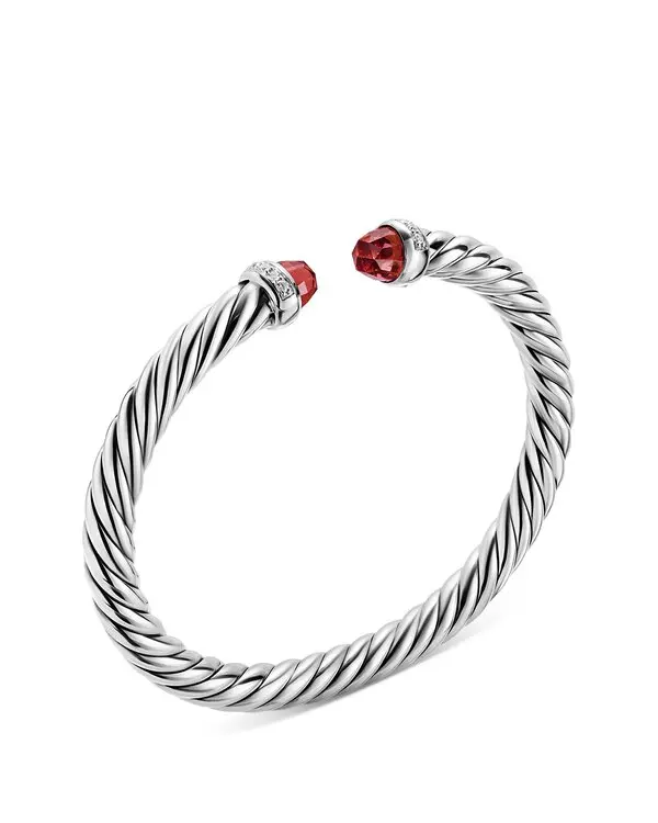 David Yurman Cable Flex Bracelet With Rhodolite Garnet And Diamonds