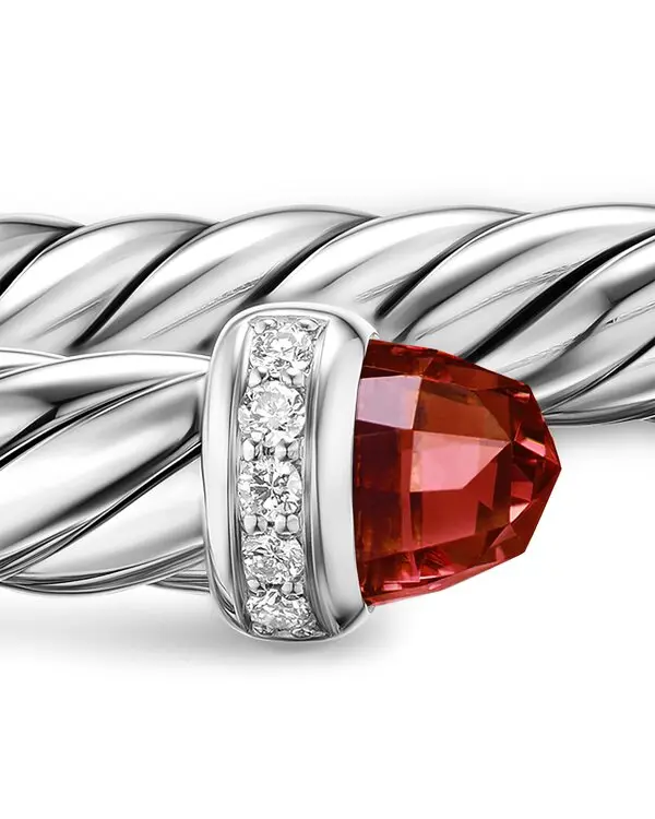 David Yurman Cable Flex Bracelet With Rhodolite Garnet And Diamonds