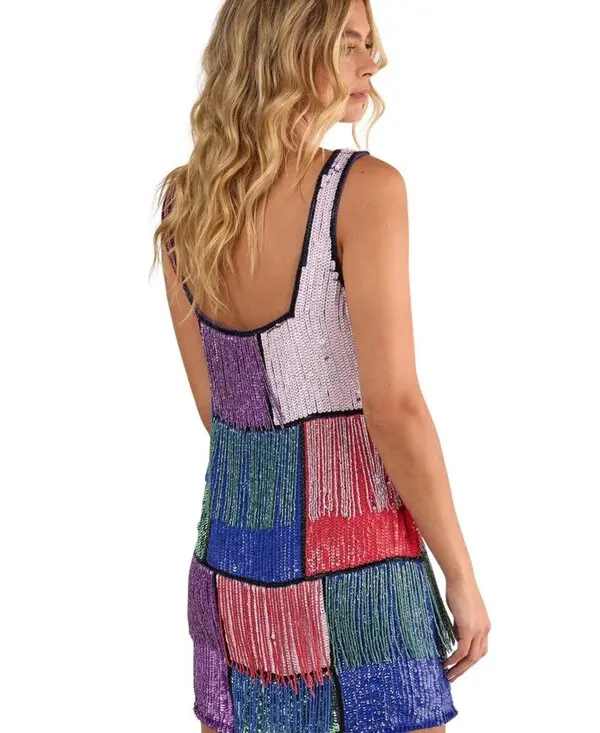 Nasty Gal Sequin Mini Dress With Tassels - Multi
